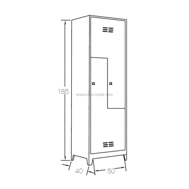 2-Door Single Z-Type Locker – Onur Metal Çelik Eşya